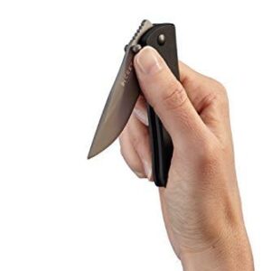 CRKT Drifter EDC Folding Pocket Knife: Everyday Carry, Gray Ti Nitride Blade, Thumb Stud Opening, Black G10 Handle, Pocket Clip 6450K