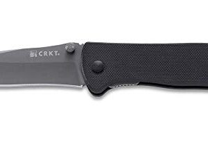 CRKT Drifter EDC Folding Pocket Knife: Everyday Carry, Gray Ti Nitride Blade, Thumb Stud Opening, Black G10 Handle, Pocket Clip 6450K