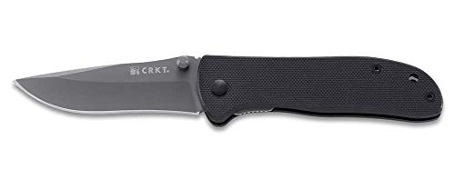 CRKT Drifter EDC Folding Pocket Knife: Everyday Carry, Gray Ti Nitride Blade, Thumb Stud Opening, Black G10 Handle, Pocket Clip 6450K