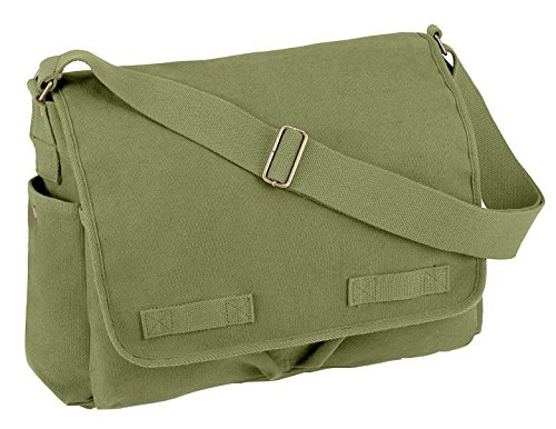 Rothco Classic Canvas Messenger Bag – Crossbody Shoulder Bag with Heavy-Duty Cotton Canvas Material – Multiple Pockets for Ultimate Storage