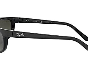 Ray-Ban Men's RB2027 Predator 2 Rectangular Sunglasses, Black/Polarized Dark Grey, 62 mm