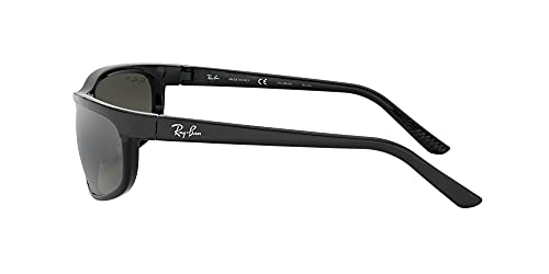 Ray-Ban Men's RB2027 Predator 2 Rectangular Sunglasses, Black/Polarized Dark Grey, 62 mm