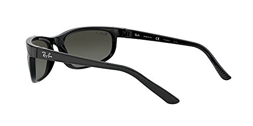 Ray-Ban Men's RB2027 Predator 2 Rectangular Sunglasses, Black/Polarized Dark Grey, 62 mm