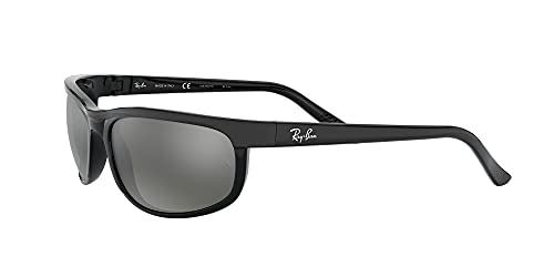 Ray-Ban Men's RB2027 Predator 2 Rectangular Sunglasses, Black/Polarized Dark Grey, 62 mm