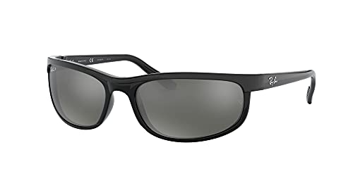 Ray-Ban Men's RB2027 Predator 2 Rectangular Sunglasses, Black/Polarized Dark Grey, 62 mm