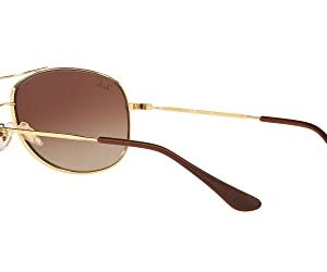 Ray-Ban RB3293 Metal Pilot Sunglasses, Gold/Dark Brown Gradient, 63 mm