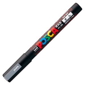 uni posca fine marker, silver (pc3m.26)