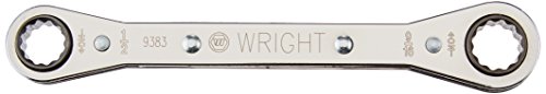 Wright Tool 9383 12 Point Nominal Size Ratcheting Box Wrench, 1/2" x 9/16"