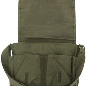 ARMYU Olive Green Original Heavyweight Classic Military Messenger Bag + Pin