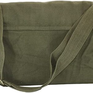 ARMYU Olive Green Original Heavyweight Classic Military Messenger Bag + Pin