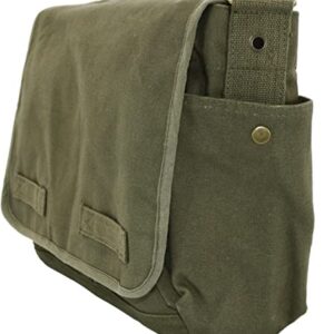 ARMYU Olive Green Original Heavyweight Classic Military Messenger Bag + Pin