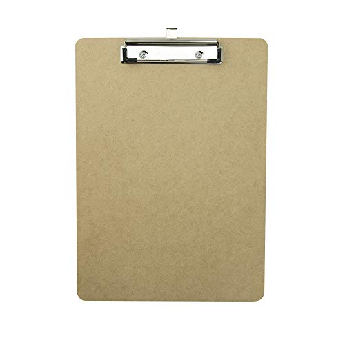 Saunders US-Works 05512 Recycled Hardboard Clipboard - Brown, Letter Size Writing Board with Low Profile Clip