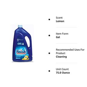 Finish Dishwasher Detergent Gel Liquid, Lemon Scent, 75oz