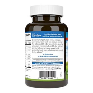 Carlson - ACES + Zn, Vitamins A, C, E + Selenium & Zinc, Cellular Health & Immune Support, Antioxidant, 120 Softgels