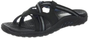 skechers women's reggae-soundstage thong sandal,black,8 m us