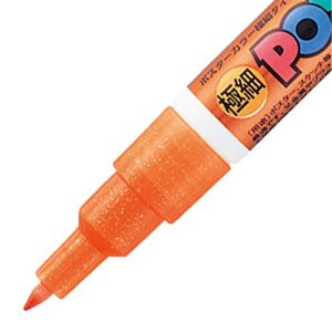 uni Posca Glitter Marker Pc-1ml 7C, Extra Fine Point, 7 Colors Set