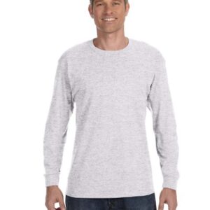 Hanes TAGLESS Long-Sleeve T-Shirt,Ash,Large