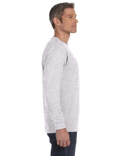 Hanes TAGLESS Long-Sleeve T-Shirt,Ash,Large