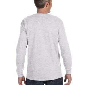 Hanes TAGLESS Long-Sleeve T-Shirt,Ash,Large