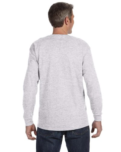 Hanes TAGLESS Long-Sleeve T-Shirt,Ash,Large