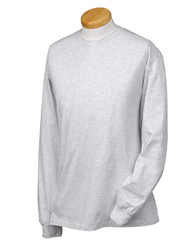 Hanes TAGLESS Long-Sleeve T-Shirt,Ash,Large