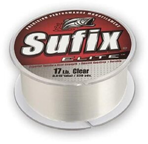 sufix elite 6 lb fishing line (clear, size- 330 yd spool)