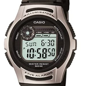 Casio Men's W213-1AVCF Basic Black and Silver Digital Watch