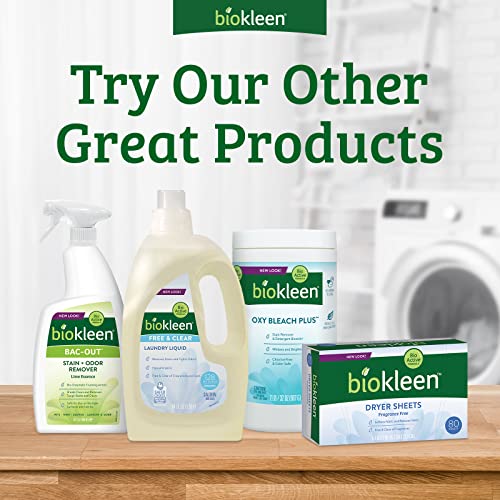 Biokleen Free & Clear Natural Laundry Detergent - 150 Loads - Powder, Concentrated, Eco-Friendly, Plant-Based, No Artificial Fragrance or Preservatives, Free & Clear