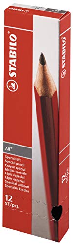 Stabilo 8046 All Coloured Pencil Crayons for Almost All Surfaces, 3.3 mm, Black, Pack of 12