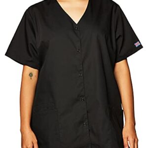 Scrubs for Women Workwear Originals Snap Front Top 4770, L, Black