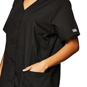 Scrubs for Women Workwear Originals Snap Front Top 4770, L, Black