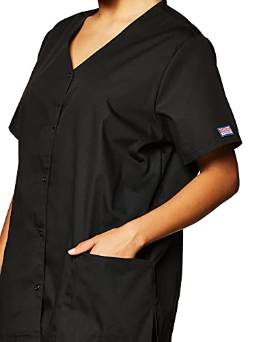 Scrubs for Women Workwear Originals Snap Front Top 4770, L, Black