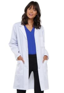 cherokee professionals men & women scrubs lab coats 40" 1346, l, white