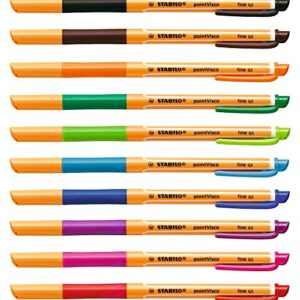 STABILO Point Visco Drum Pointball Pen , Set of 10 , Multicolored (026858) (1099/4)