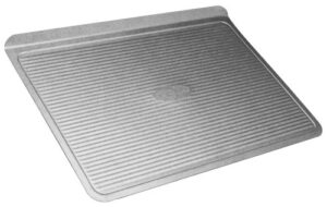 usa pan bakeware cookie sheet, large, warp resistant nonstick baking pan, made in the usa from aluminized steel,silver