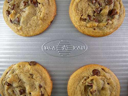 USA Pan Bakeware Cookie Sheet, Large, Warp Resistant Nonstick Baking Pan, Made in the USA from Aluminized Steel,Silver