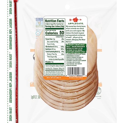 Applegate, Organic Oven Roasted Chicken Breast Sliced, 6oz