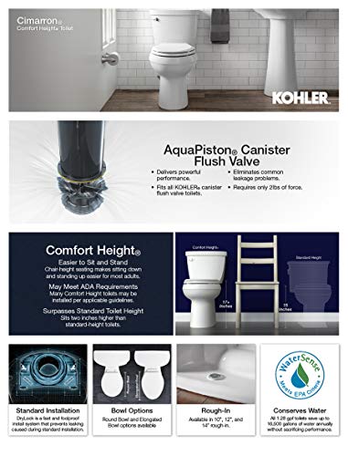 KOHLER K-4421-96 Cimarron 1.28 gpf Class Five Toilet Tank, Biscuit