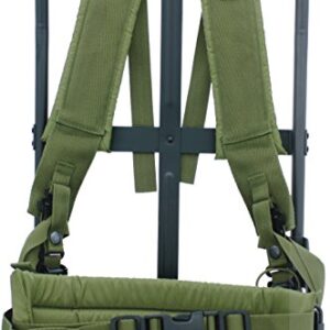 Army Universe Black Military Alice Pack Frame - Enhanced Army Hiking Gear with Adjustable Olive Drab Suspender Straps & Quick Release LC-1 Kidney Pad