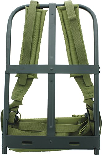 Army Universe Black Military Alice Pack Frame - Enhanced Army Hiking Gear with Adjustable Olive Drab Suspender Straps & Quick Release LC-1 Kidney Pad