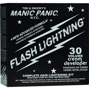 MANIC PANIC Flash Lightning Hair Bleach Kit - 30 Volume Developer + Bleach Powder for Hair Lightening + Lifting up to Five Levels - Vegan And Cruelty Free