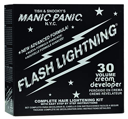 MANIC PANIC Flash Lightning Hair Bleach Kit - 30 Volume Developer + Bleach Powder for Hair Lightening + Lifting up to Five Levels - Vegan And Cruelty Free