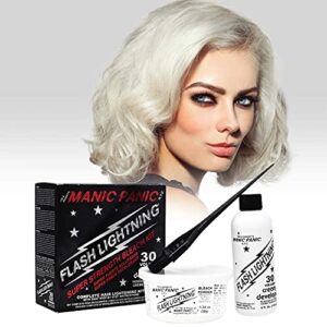 MANIC PANIC Flash Lightning Hair Bleach Kit - 30 Volume Developer + Bleach Powder for Hair Lightening + Lifting up to Five Levels - Vegan And Cruelty Free