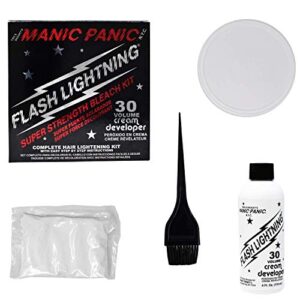 MANIC PANIC Flash Lightning Hair Bleach Kit - 30 Volume Developer + Bleach Powder for Hair Lightening + Lifting up to Five Levels - Vegan And Cruelty Free