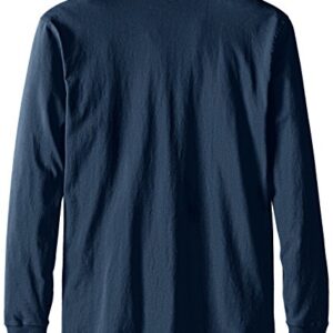 Carhartt Men's Loose Fit Heavyweight Long-Sleeve Pocket Henley T-Shirt, Navy, Small