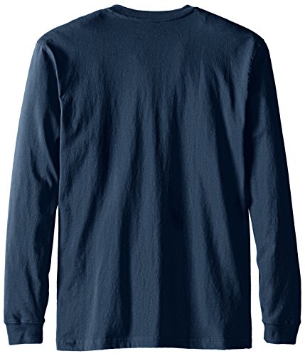 Carhartt Men's Loose Fit Heavyweight Long-Sleeve Pocket Henley T-Shirt, Navy, Small