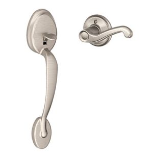 schlage lock company fe285 ply 619 fla lh schlage plymouth bottom half handlest, satin nickel - 221021