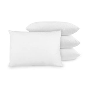 biopedic - 4-pack bed pillows with built-in ultra-fresh anti-odor technology, standard size, white