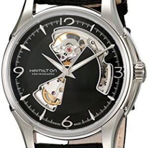 Hamilton Men's HML-H32565735 Jazzmaster Open Heart Analog Display Swiss Automatic Black Watch