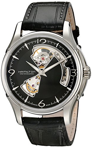 Hamilton Men's HML-H32565735 Jazzmaster Open Heart Analog Display Swiss Automatic Black Watch